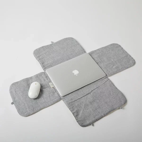 B Label Foldable Laptop Sleeve - Off White | Its Hemp
