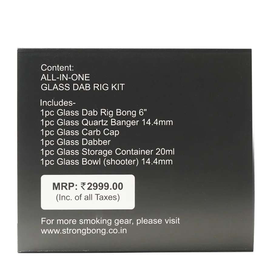 STRONG BONG Ultimate Glass Dab Rig Kit, Includes Dab Rig Bong 6 ...
